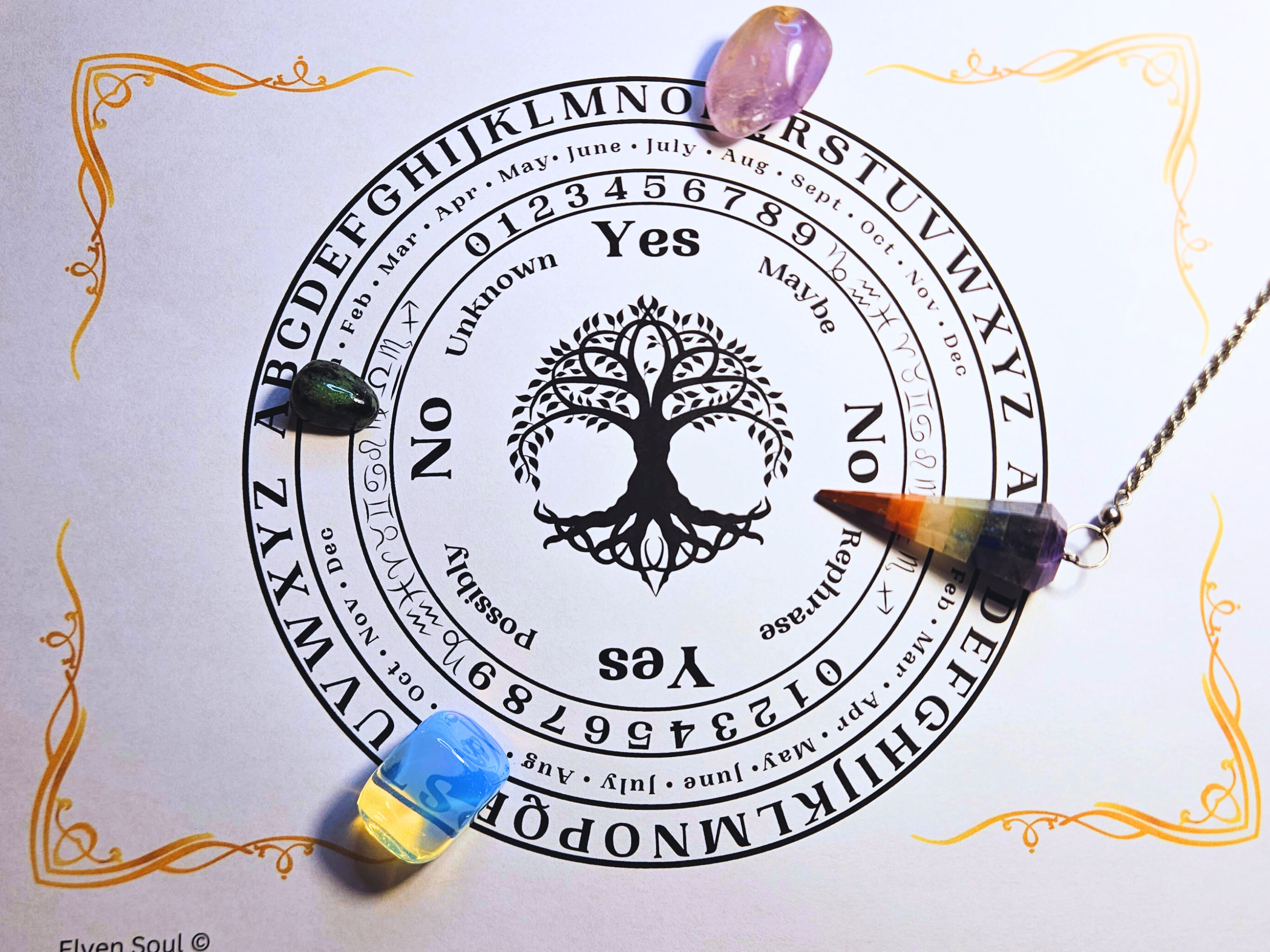 Printable Pendulum Boards/ Digital Downloads/ Pendulum Spirit Board/ Divination Tools/ Print at ...