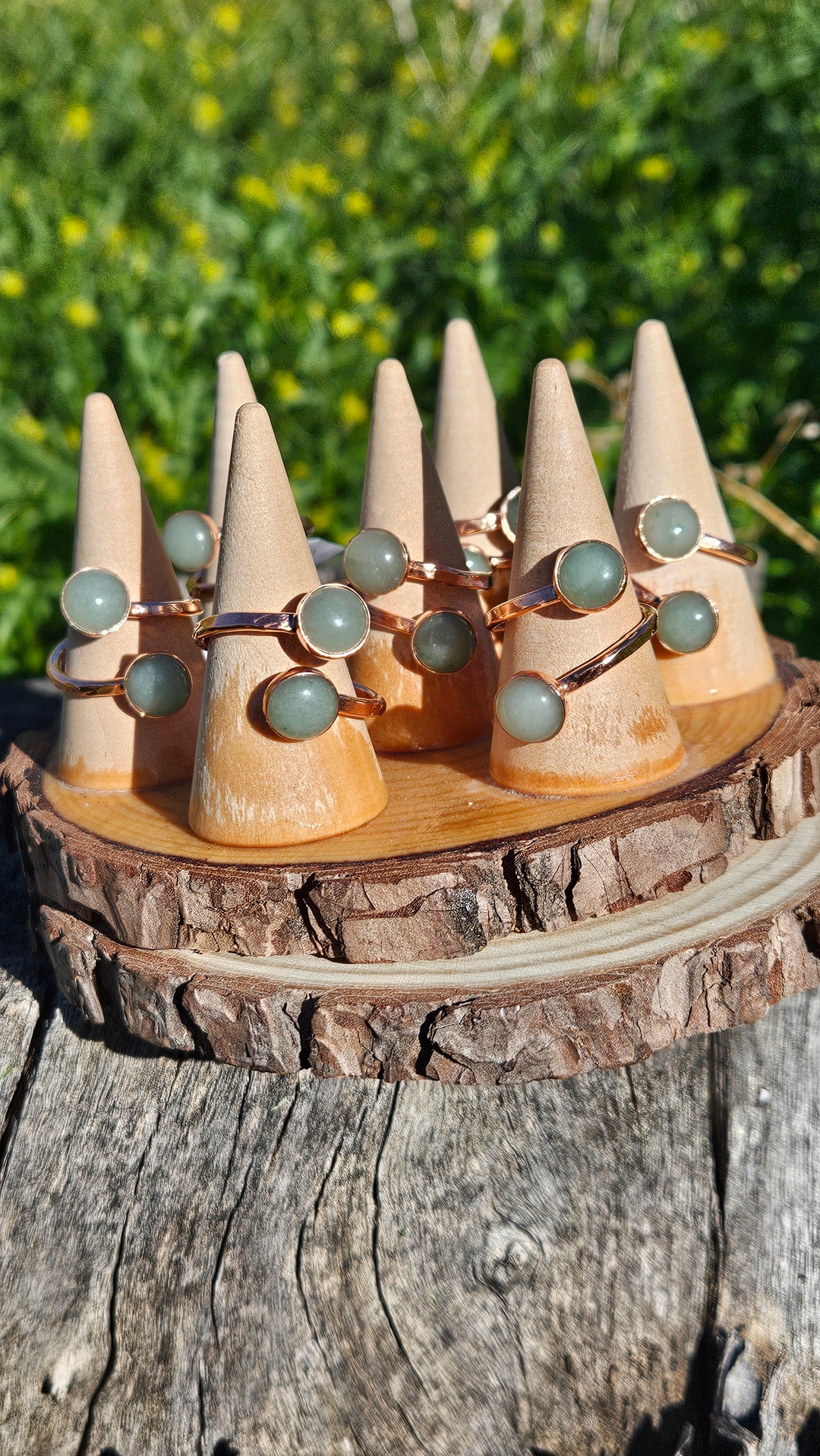 The Persephone Ring by Elven Soul/ Double Green Aventurine Copper Ring ...
