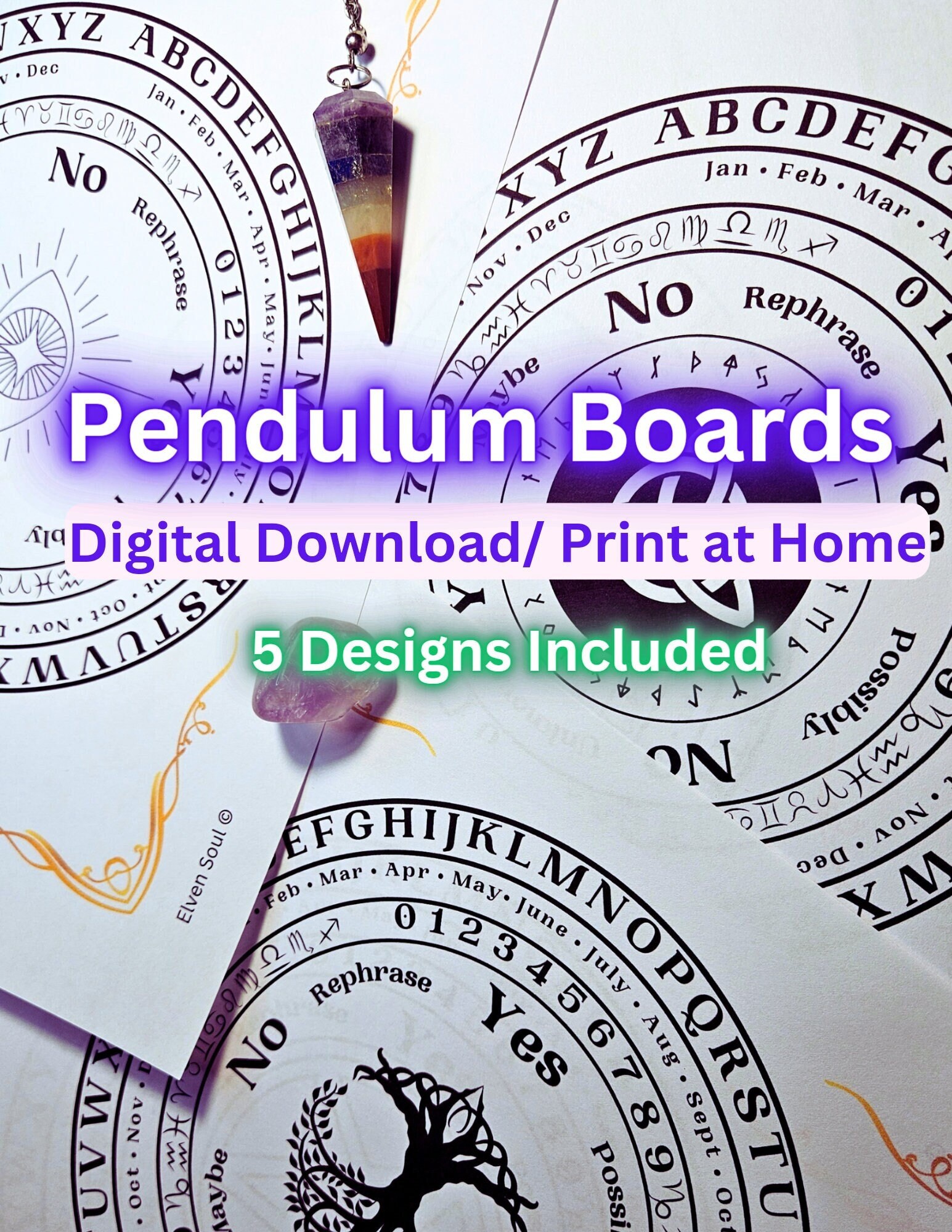 Printable Pendulum Boards/ Digital Downloads/ Pendulum Spirit Board ...
