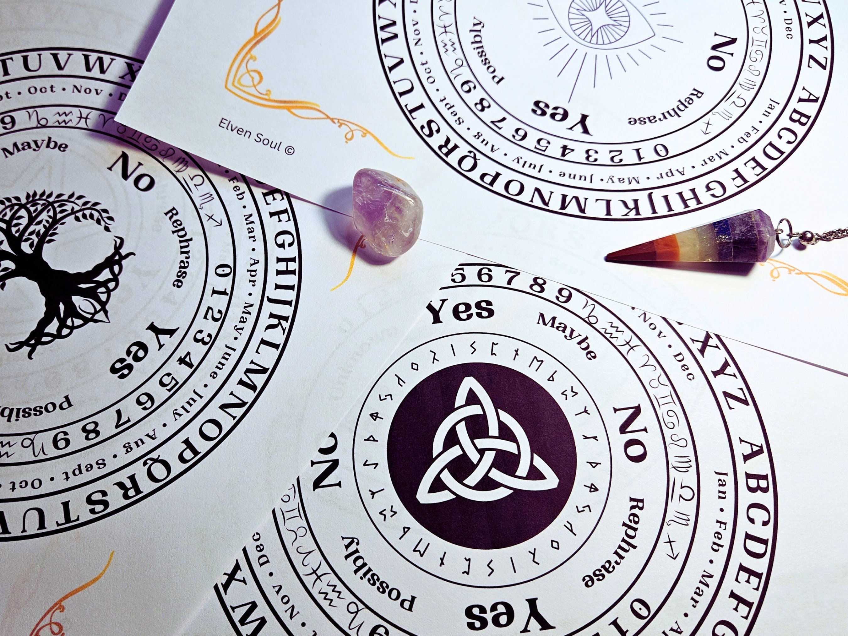 Printable Pendulum Boards/ Digital Downloads/ Pendulum Spirit Board ...