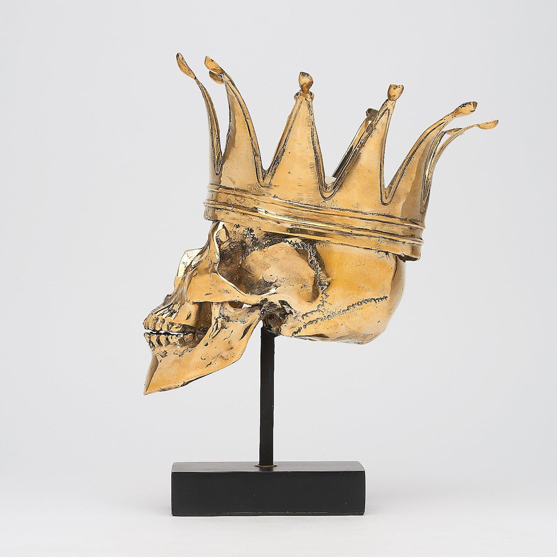 Sculpture Epic Human Skull With a Crown Bronze Artwork Image Bronze - Etsy