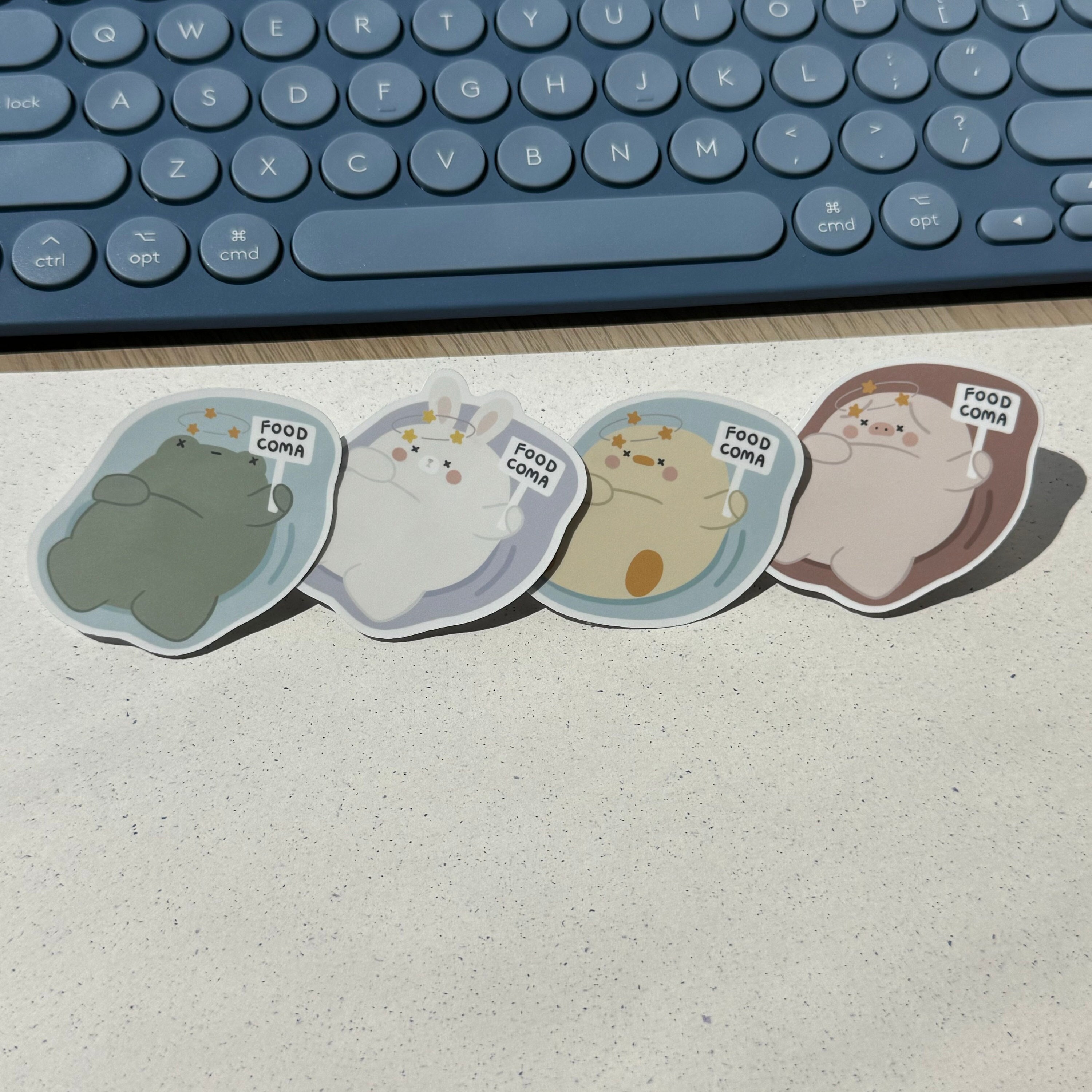 Food Coma Animalsmatte Vinyl Sticker - Etsy