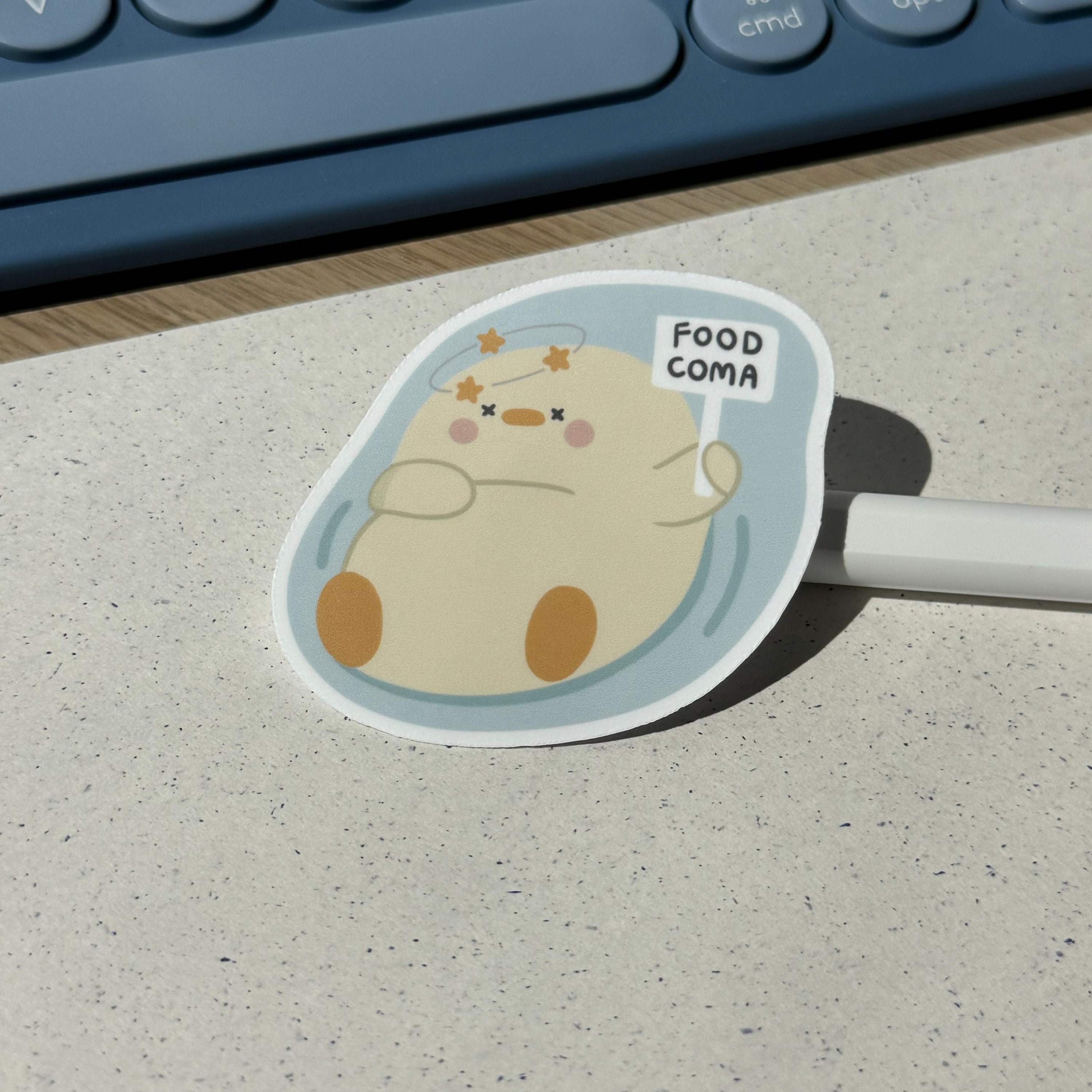 Food Coma Animalsmatte Vinyl Sticker - Etsy