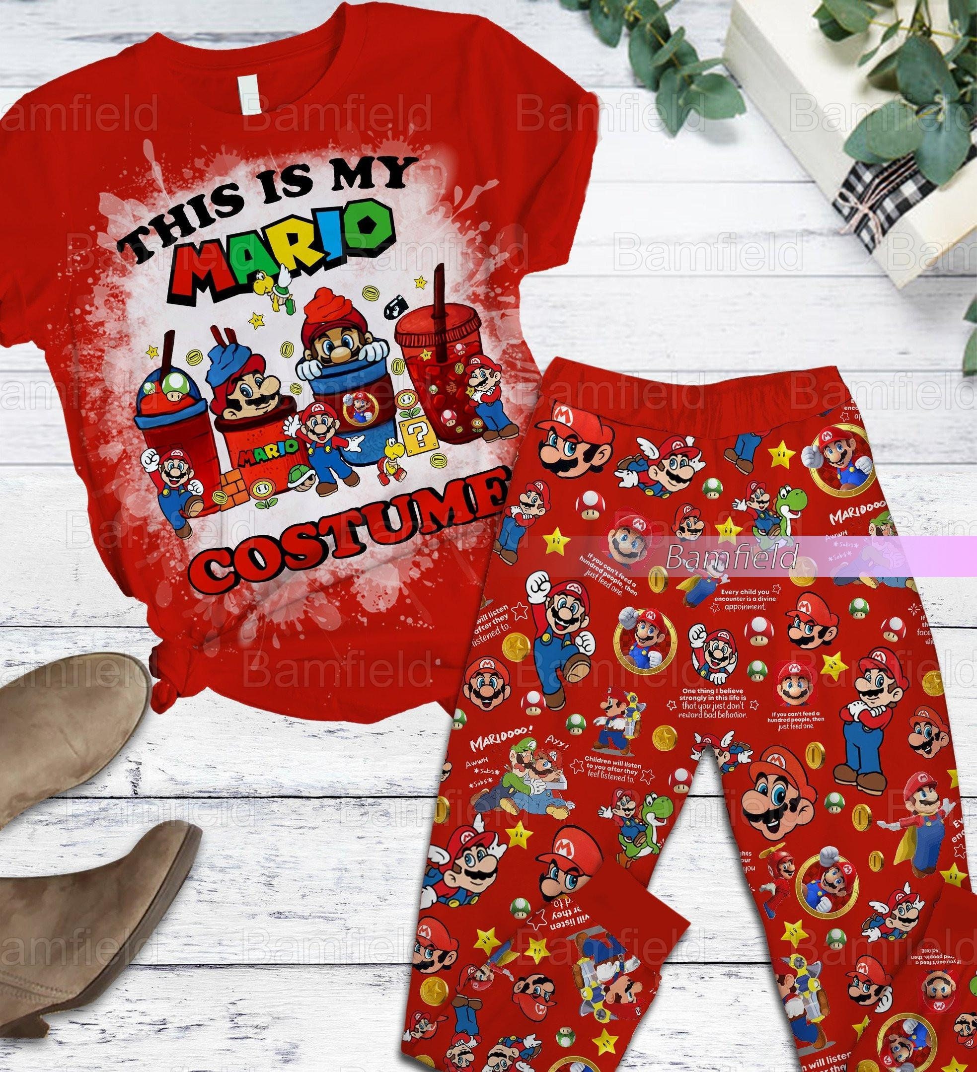 Christmas Mario Pajamas Set Mario Pajamas Pants Super Mario - Etsy Canada