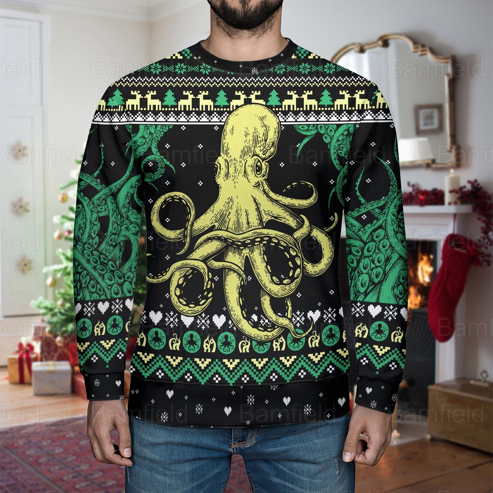 Christmas Gifts, Octopus Ugly Christmas Sweater, Christmas Ugly Sweater ...