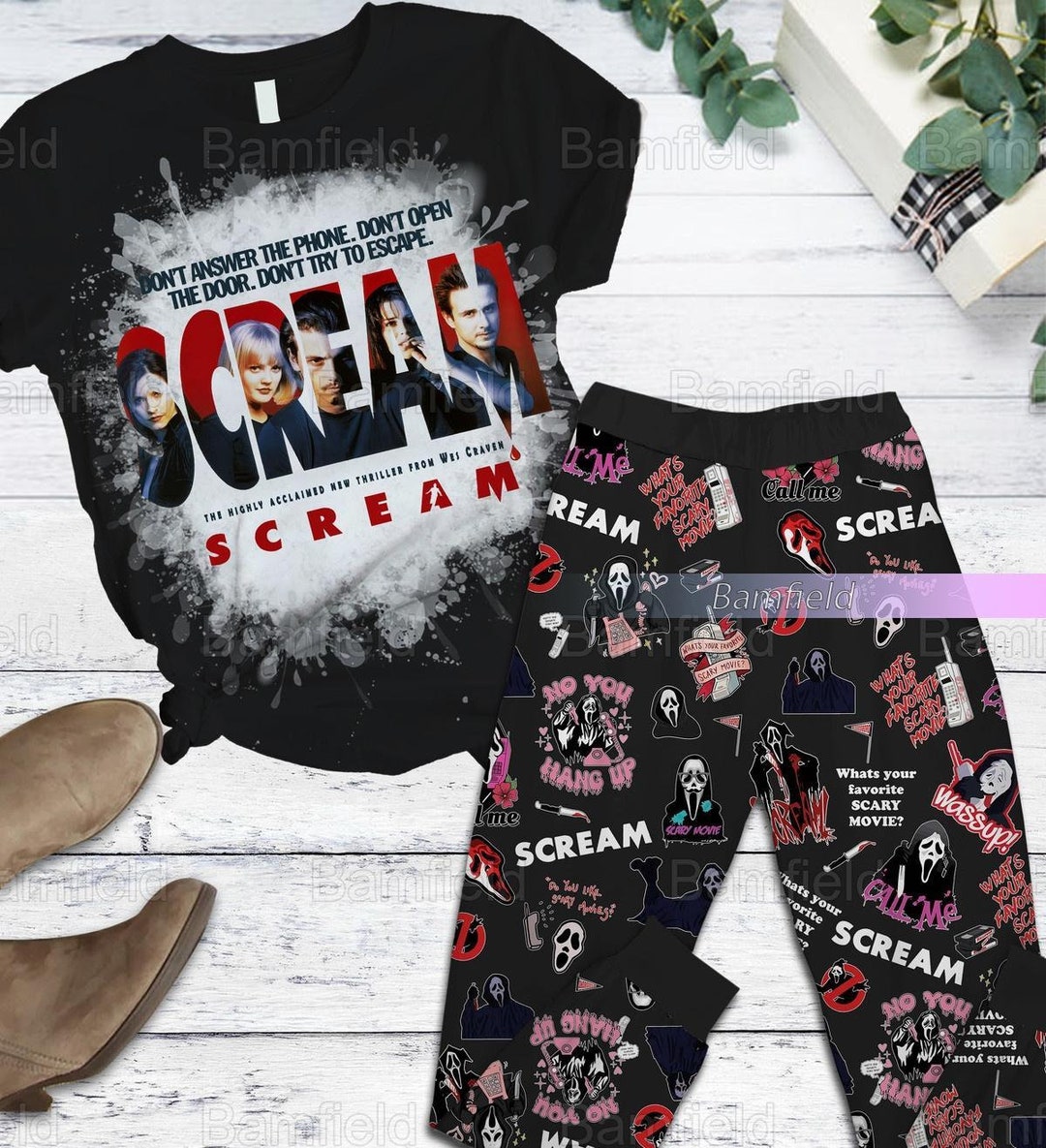 Christmas Ghost Horror Pajamas Set Ghost Horror T-shirt - Etsy UK