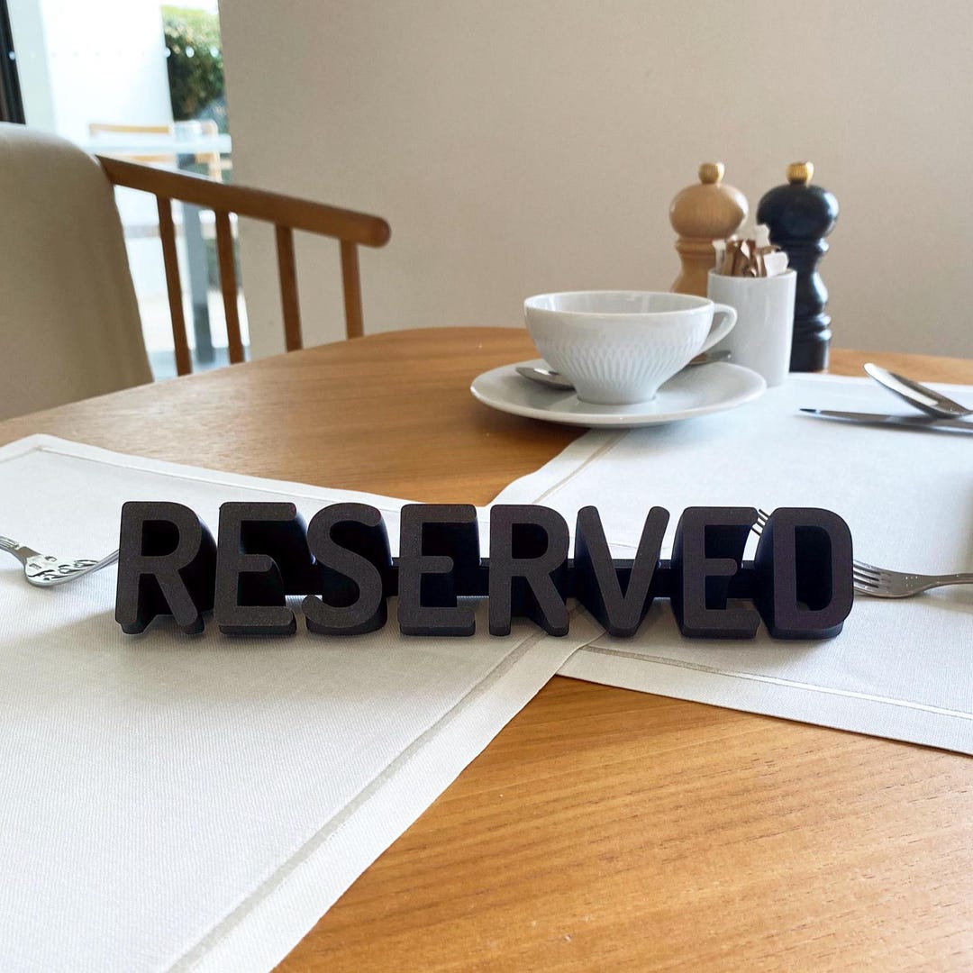 RESERVED Sign for Restaurants. 3D Table Numbers for Restaurants. 3D ...