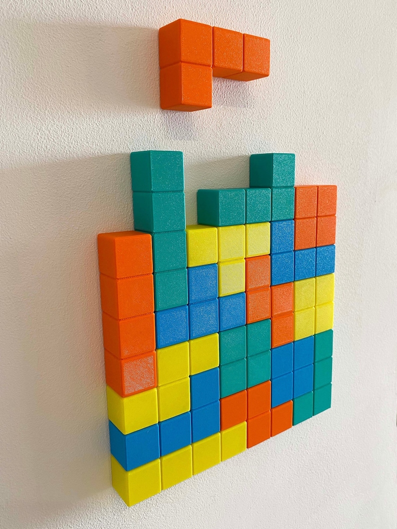 Tetris. Wall Decoration Inspired by the Classic Game Tetris. Colorful ...