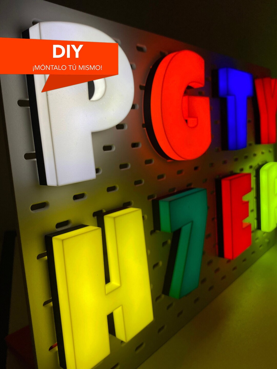 DIY Illuminated Signs. Wall Sign With 360º LED Lighting. Colorful ...