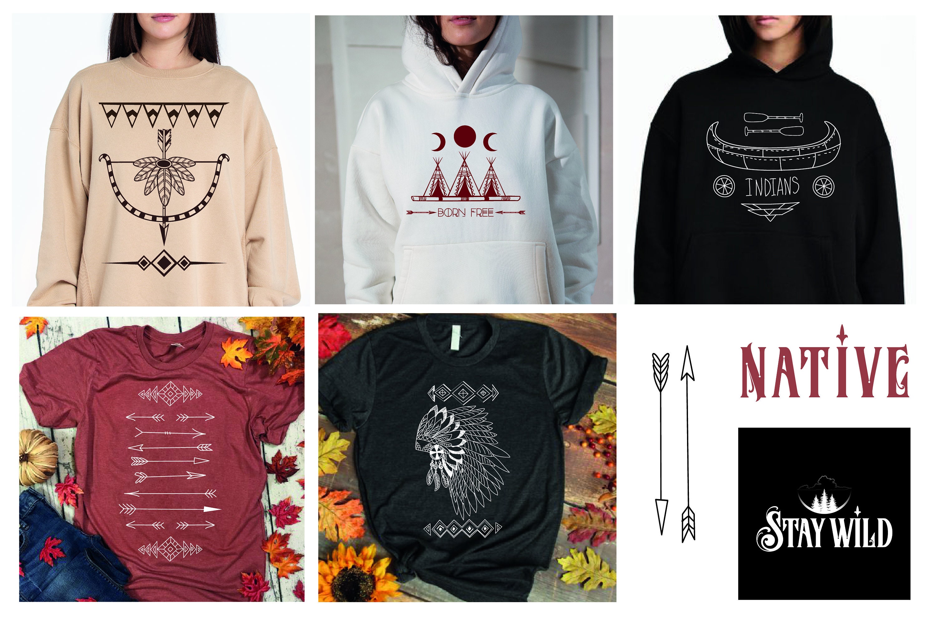 Bundle Printable NATIVE Printable Eps Tshirt for Serigraphy Graphics ...