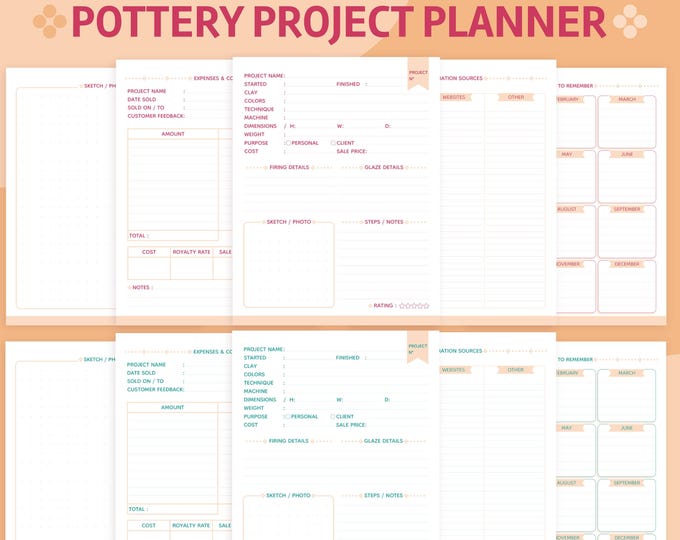 Clay Artist Planner – Project Tracking, Supply List (printable) - Etsy ...