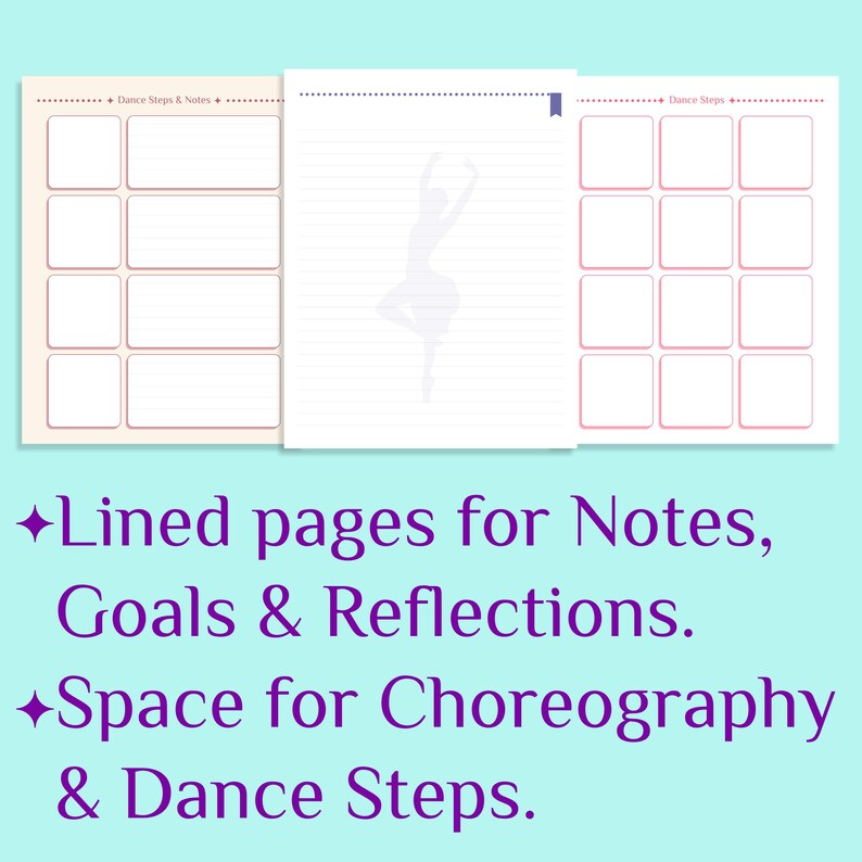 Dance Practice Log & Journal. Dance Class Tracker. Choreography ...