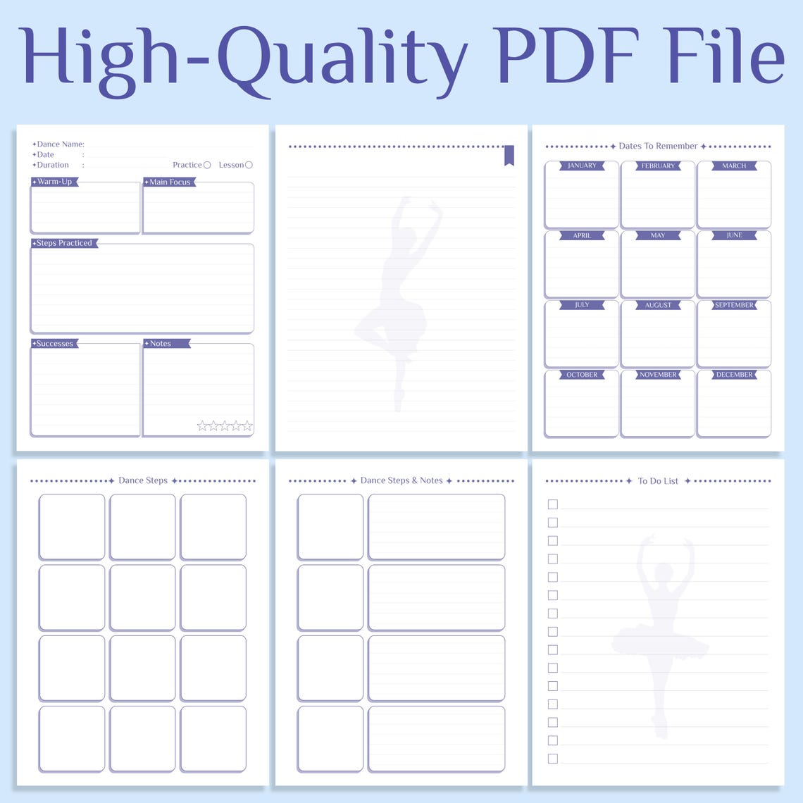 Dance Practice Log & Journal. Dance Class Tracker. Choreography ...