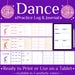 Dance Practice Log & Journal. Dance Class Tracker. Choreography ...