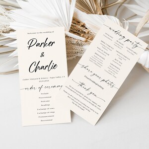 Wedding Program Editable Template | Custom Wedding Template ...
