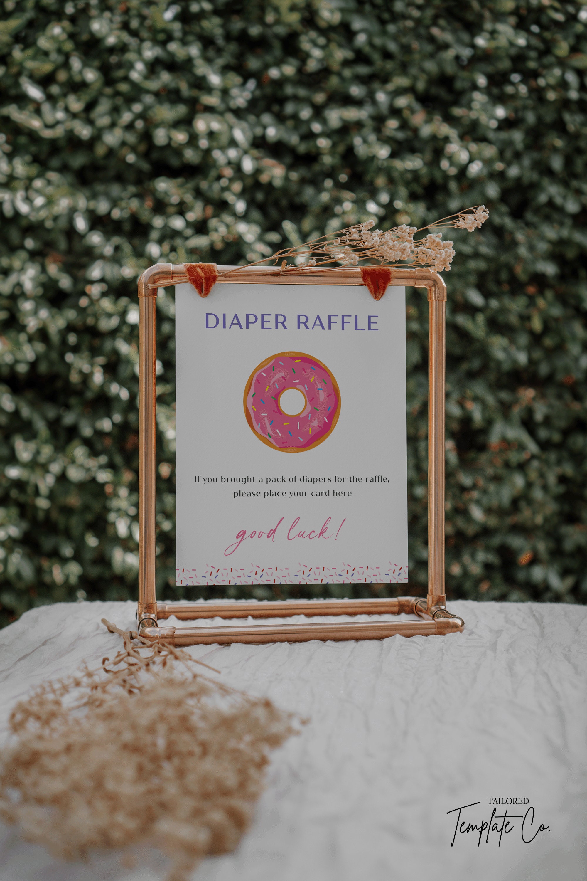 Baby Sprinkle Diaper Raffle Sign Includes 5x7 & 8x10 Sizes Girl Baby ...