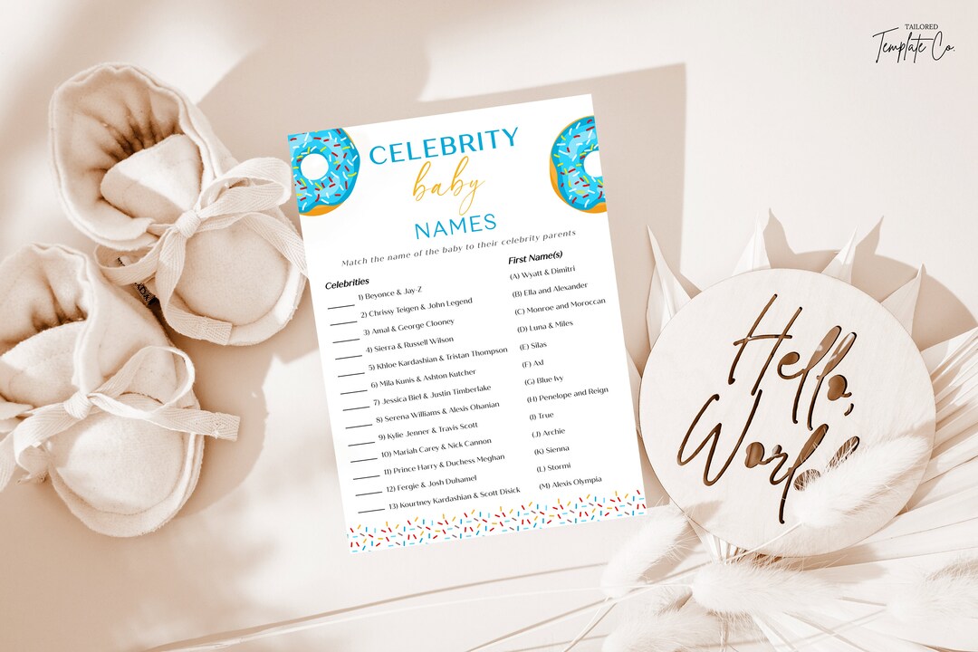 Baby Sprinkle Celebrity Baby Name Game Template | Boy Baby Sprinkle ...