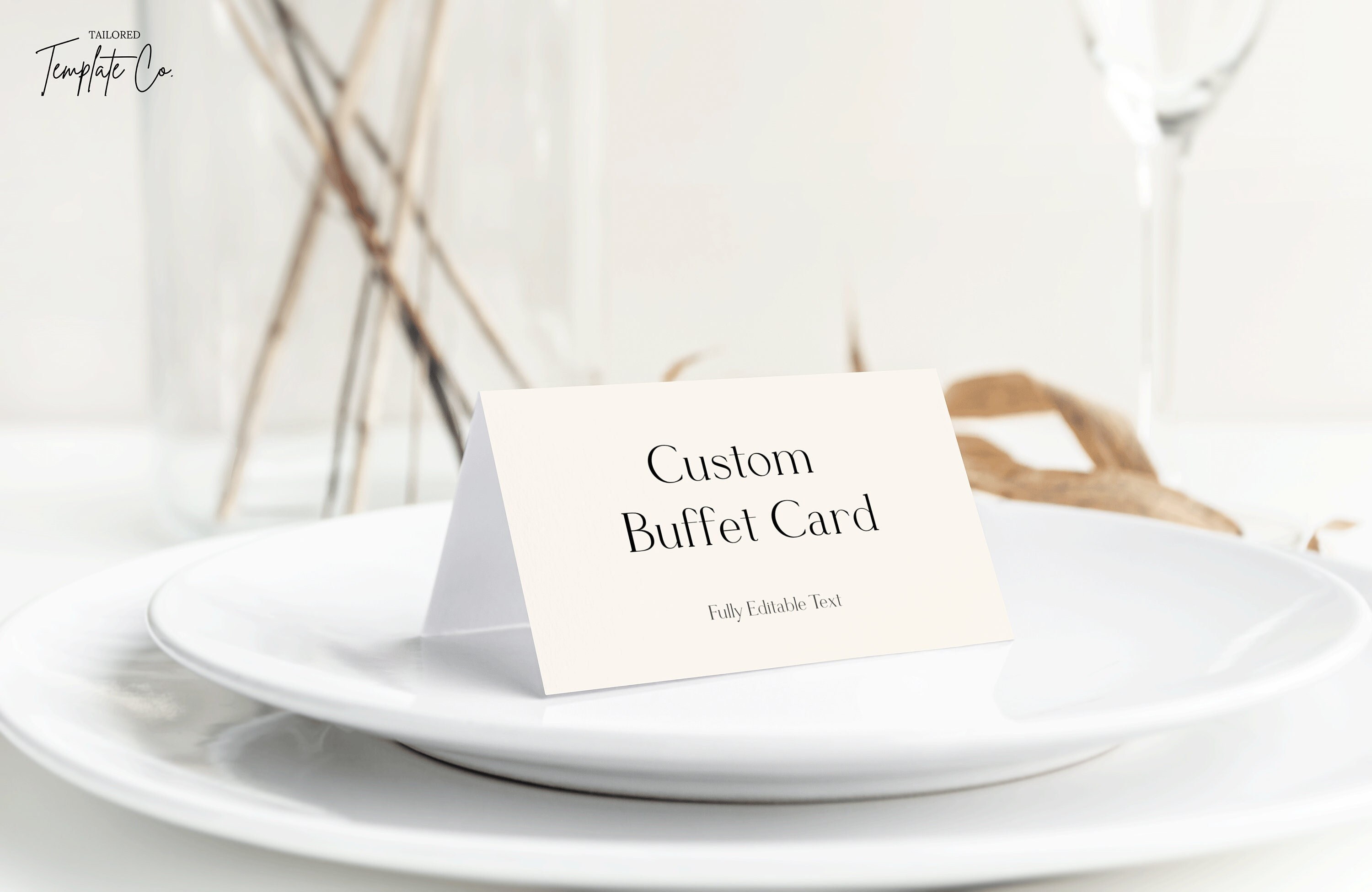 Minimalist Buffet Card Template Printable Buffet Card Template Modern ...