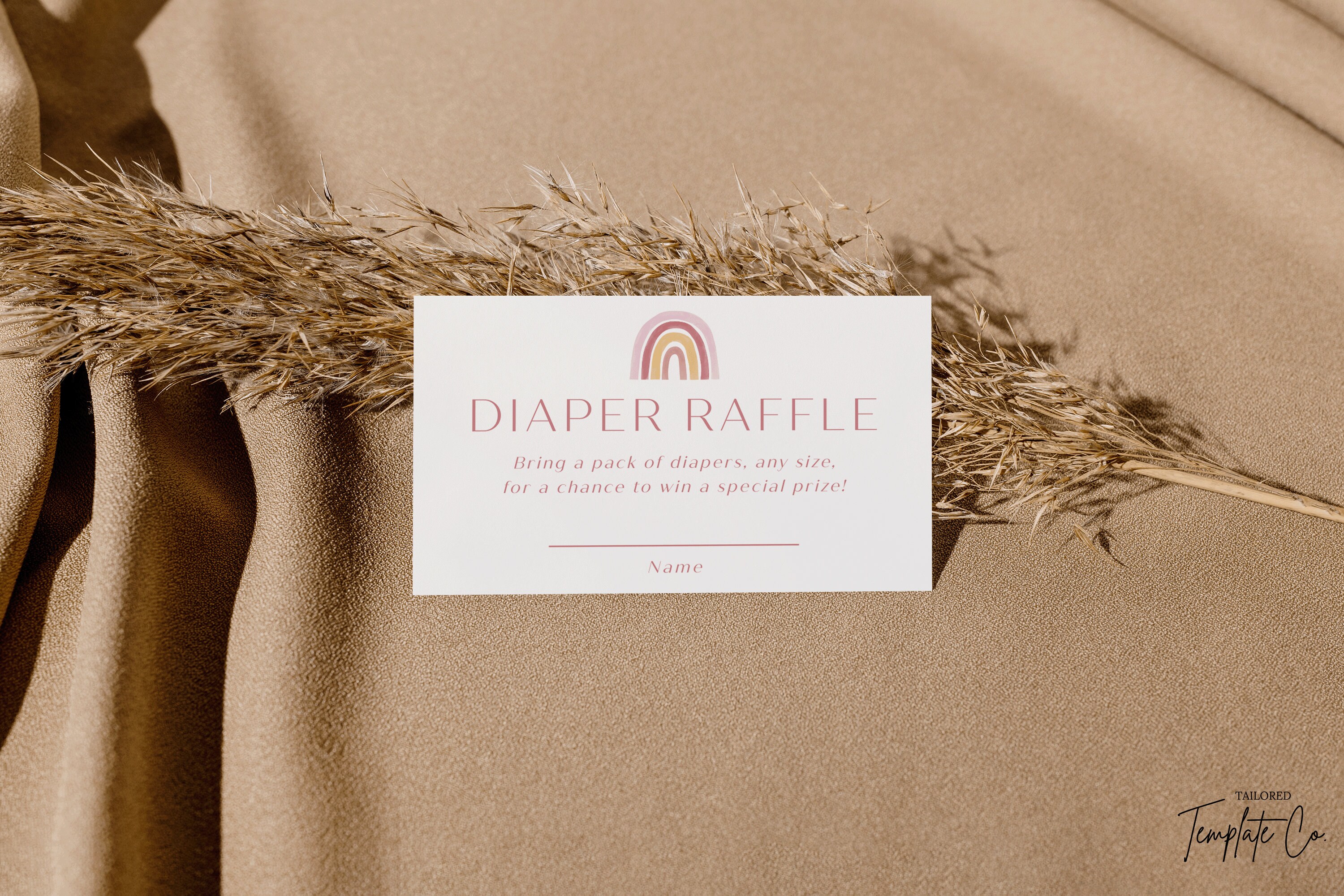 Diaper Raffle Ticket Insert Template for Baby Showers Girl Baby Shower ...