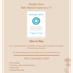 Baby Sprinkle Pacifier Hunt Game Template Boy Baby Sprinkle Boy Baby ...