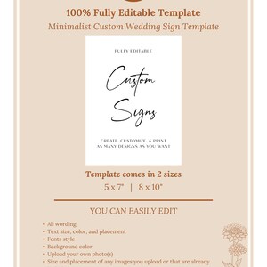 Modern Printable Custom Sign Template | 100% Fully Customizable ...