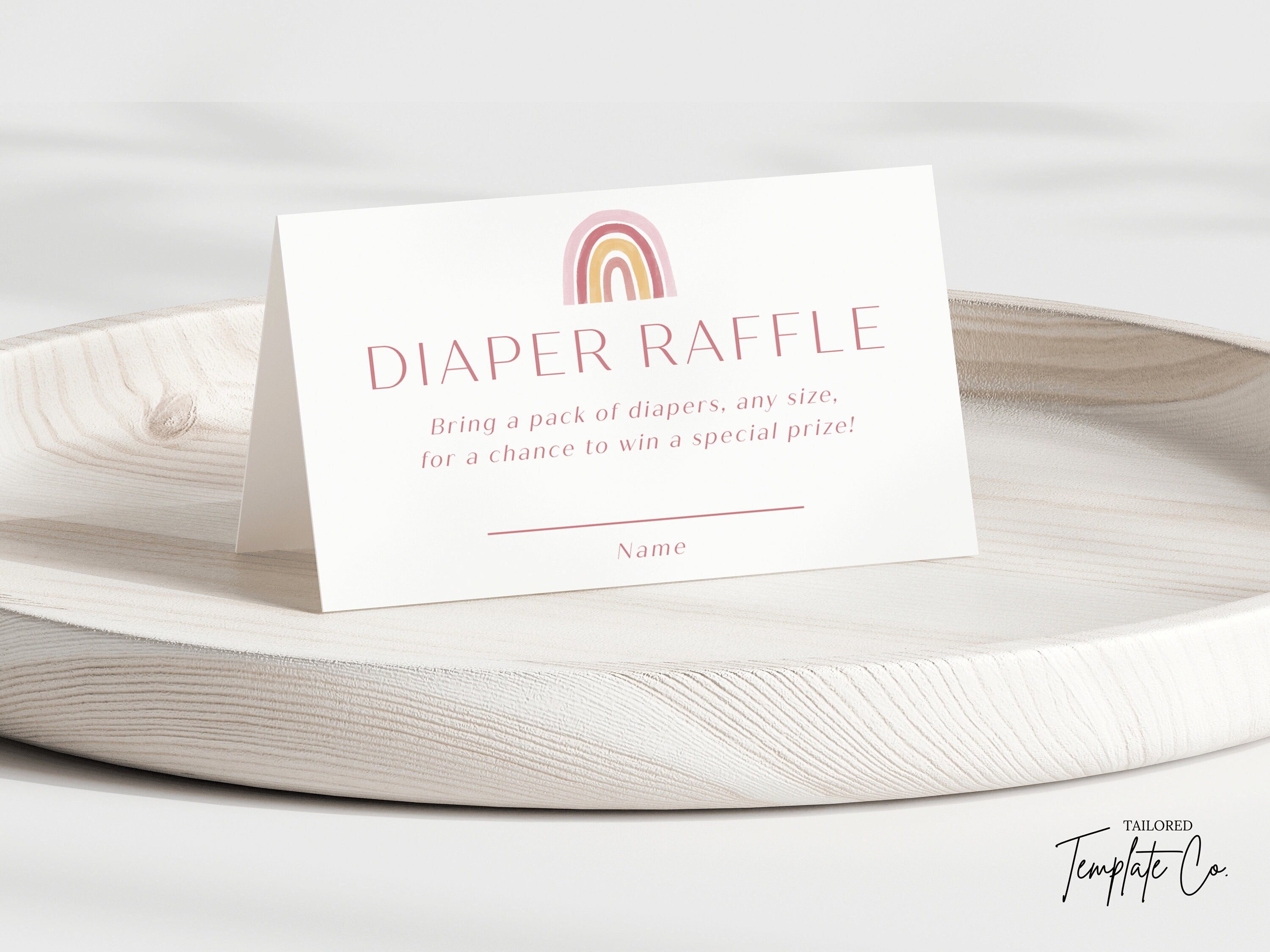 Diaper Raffle Ticket Insert Template for Baby Showers | Girl Baby ...