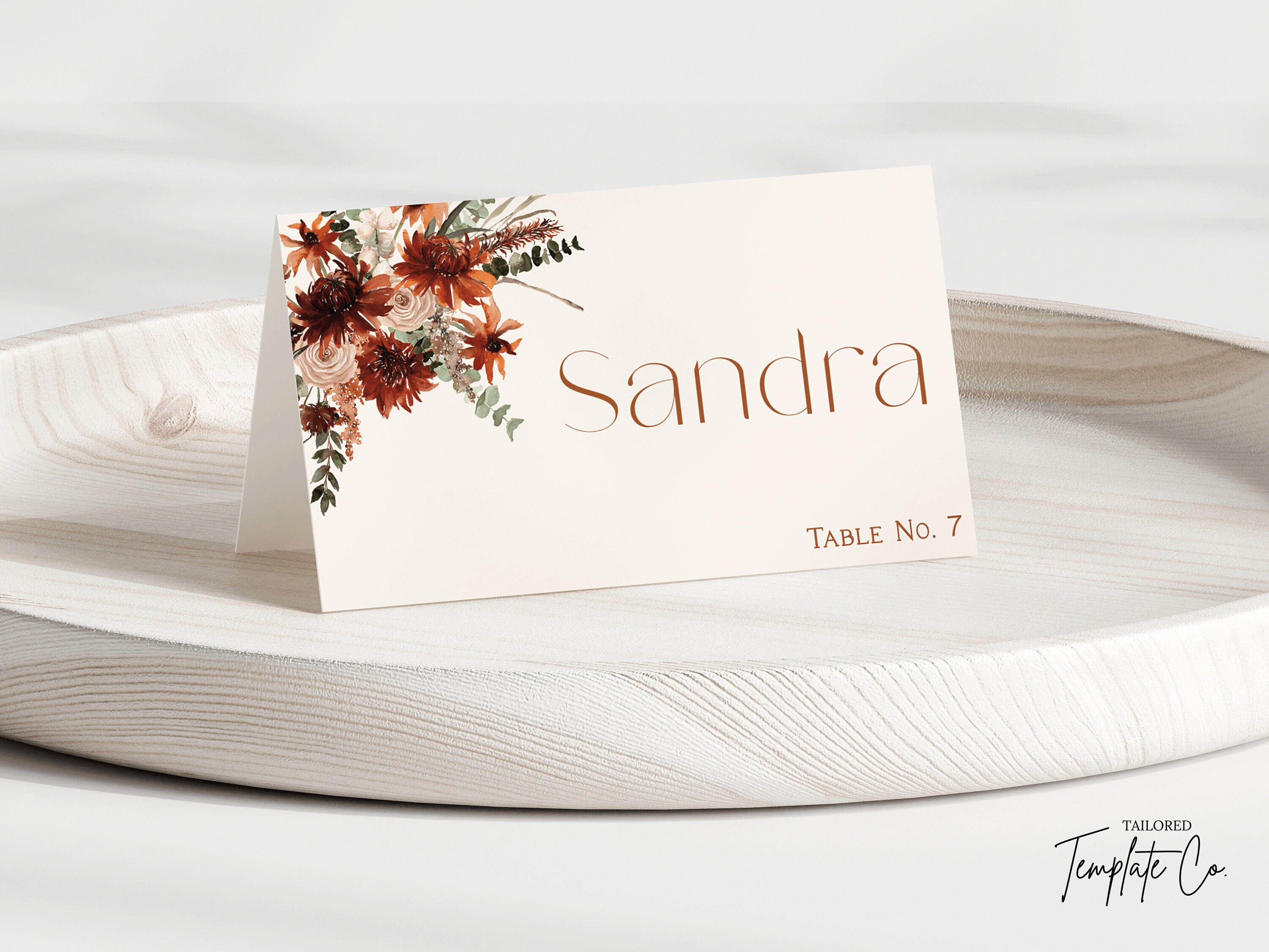 Terracotta Place Cards Editable Template Custom Wedding - Etsy