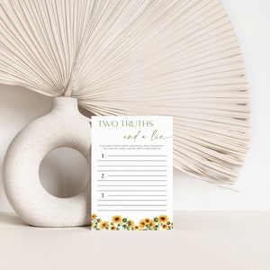 Two Truths and A Lie Template for Bridal Showers | Modern Bridal Shower ...
