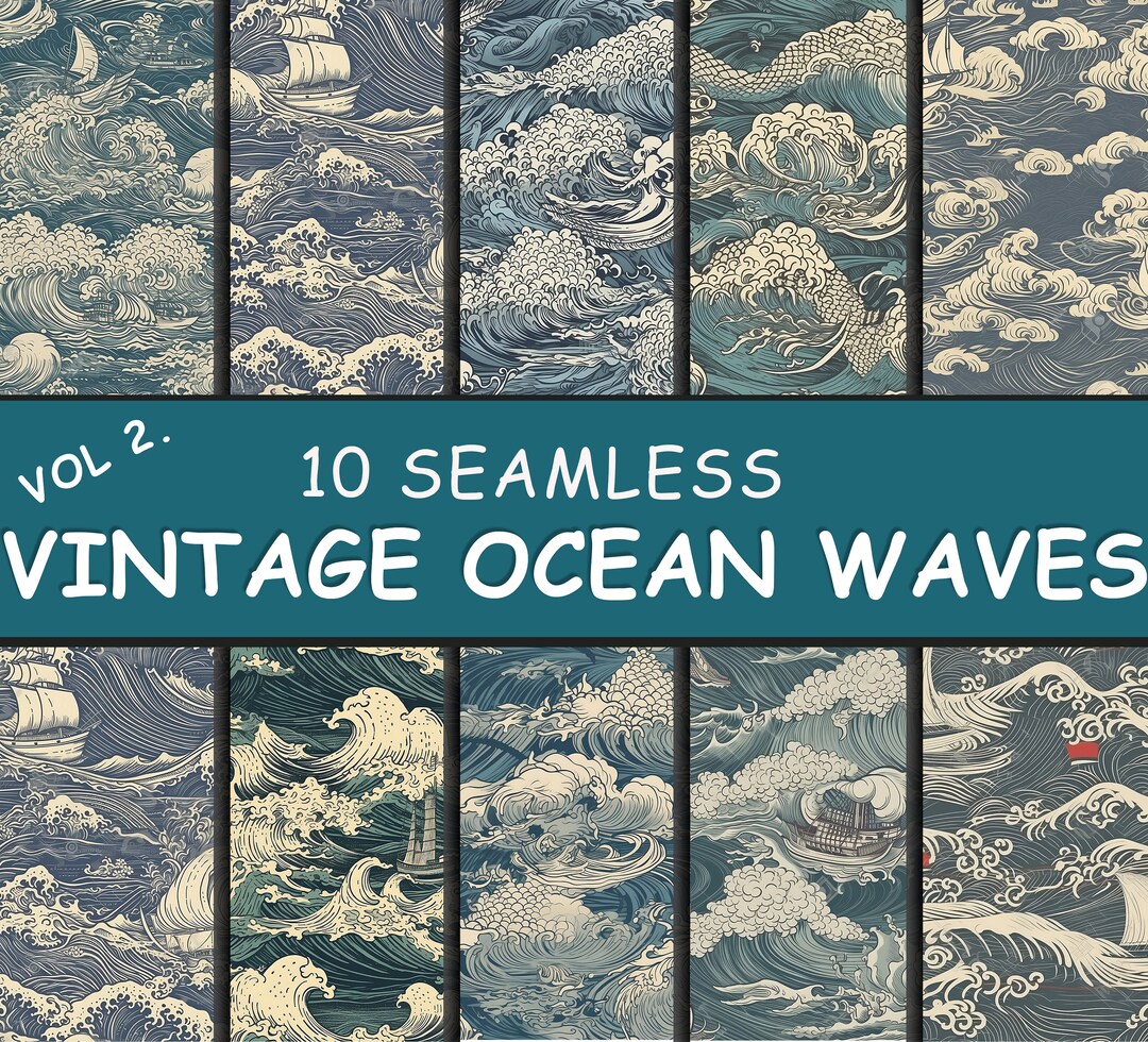 Retro Waves Seamless Pattern, Printable Digital Paper, Seamless Texture ...