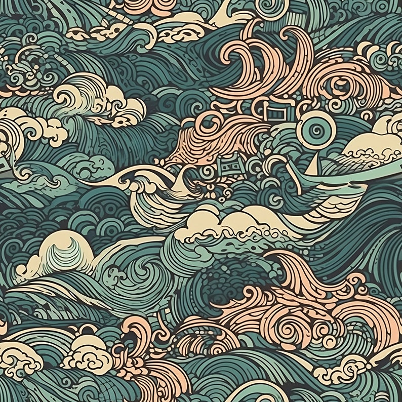 Retro Wave Seamless Pattern, Printable Digital Paper, Seamless Texture - Etsy