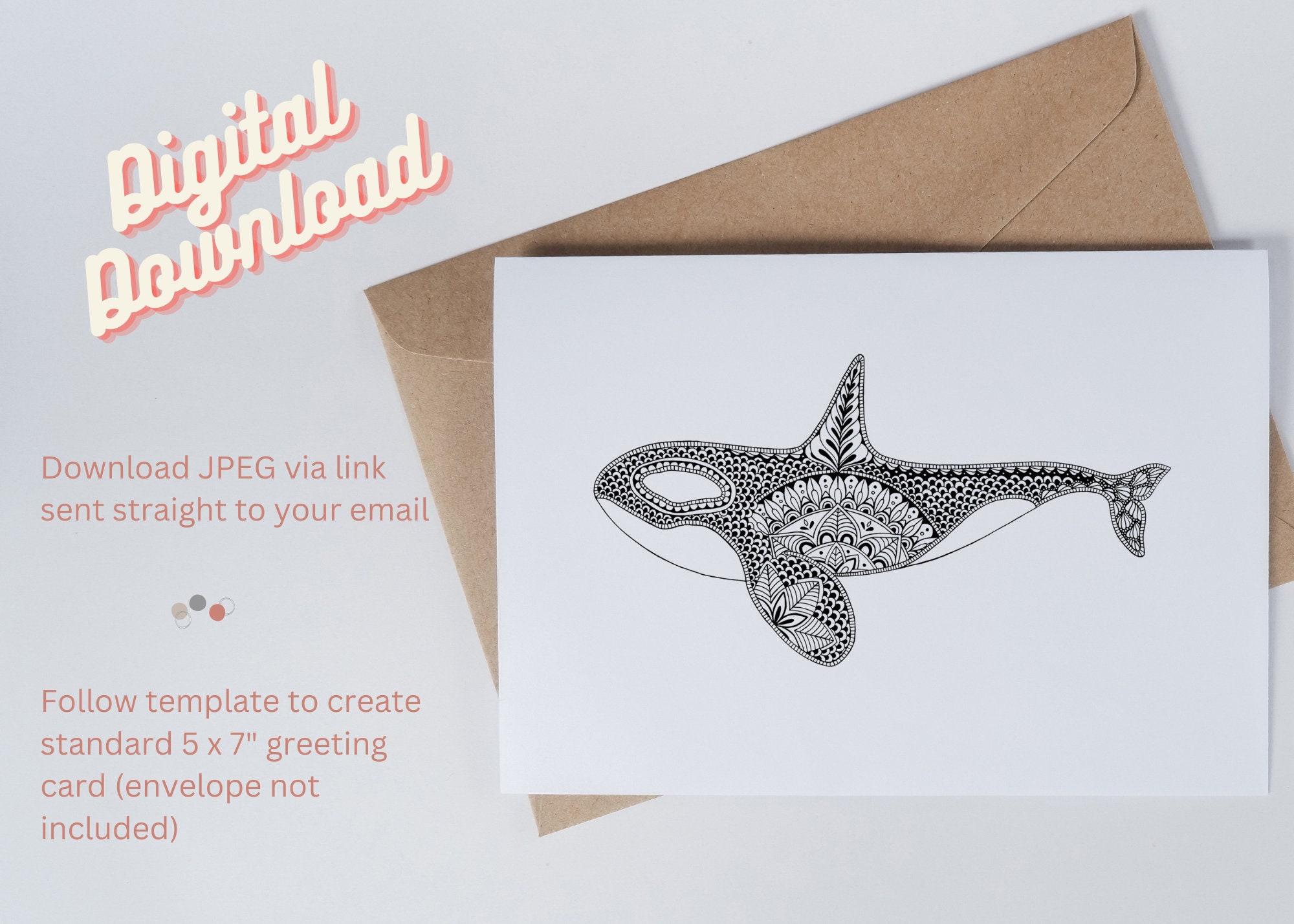 Printable Orca Whale Art Card, Instant Digital Download, Ocean Art - Etsy