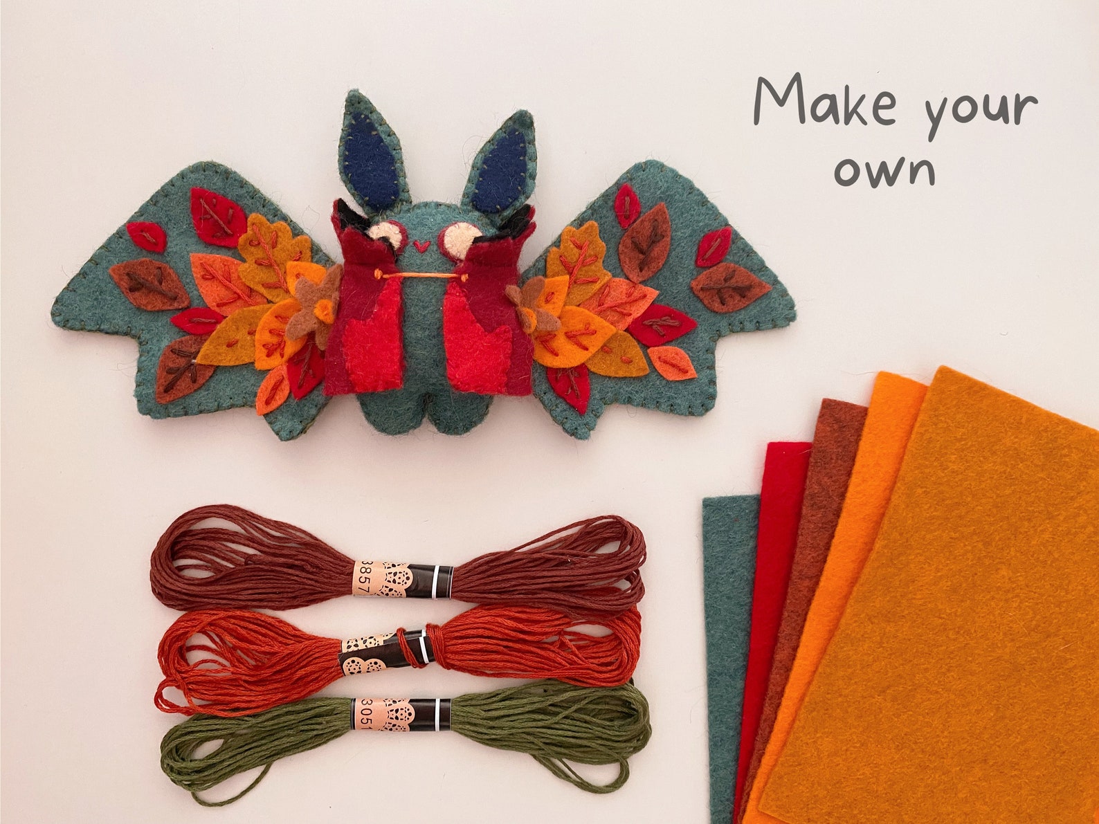 PDF Sewing Pattern and Video Tutorial DIY of an Halloween Bat Plushie ...