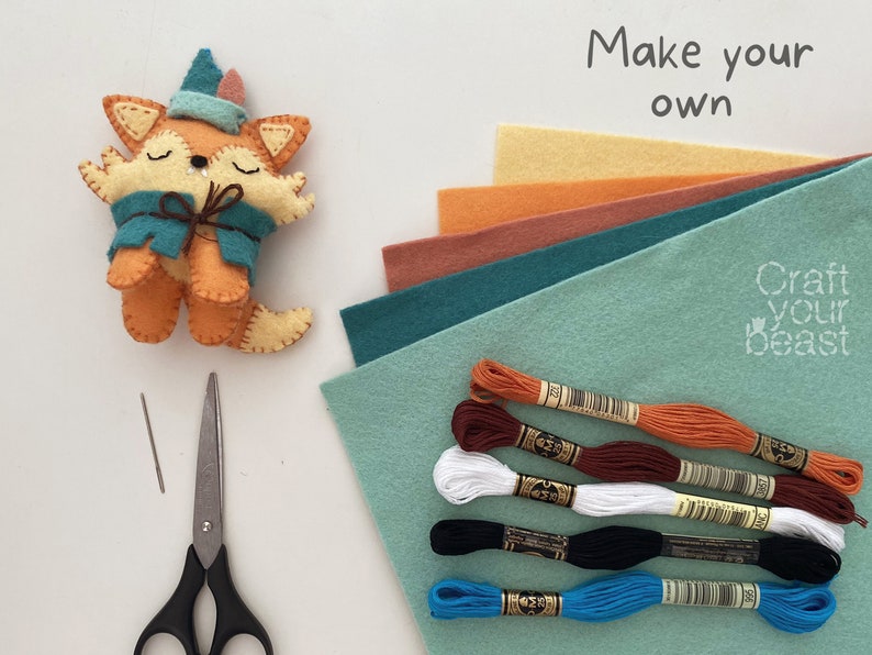 PDF Sewing Pattern and Video Tutorial DIY of a Mini Stuffed Animal Fox ...