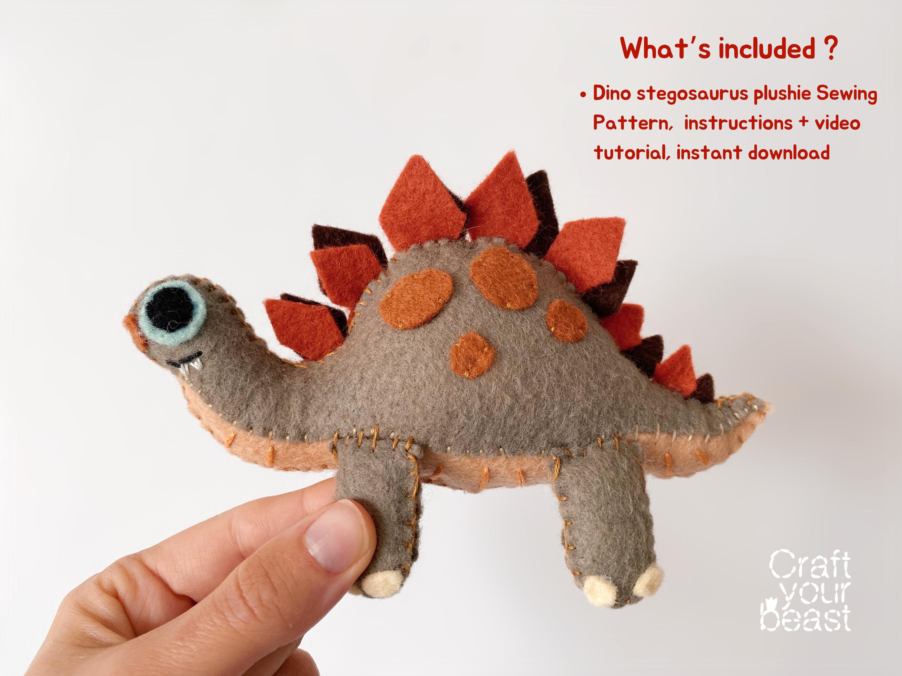 Stegosaurus Plush Sewing Pattern – DIY Dinosaur Plushie PDF, Dino ...