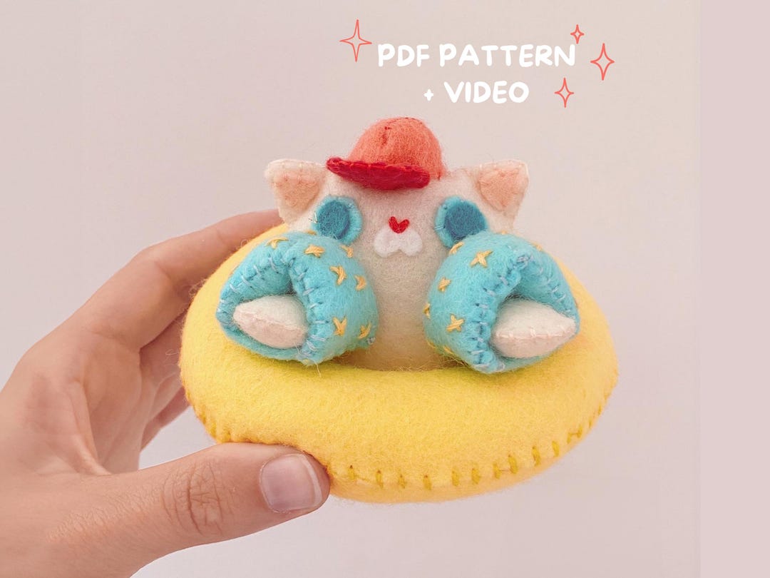 Cat Stuffed Animal, PDF Sewing Pattern and Video Tutorial DIY, Cat ...