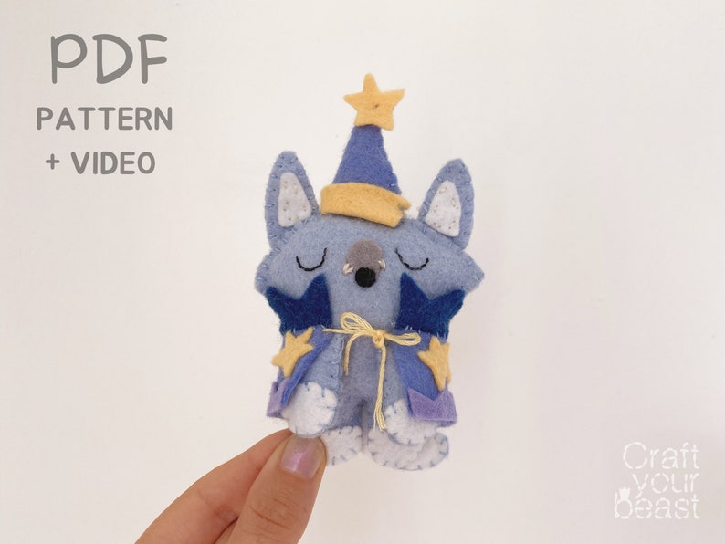 PDF Sewing Pattern and Video Tutorial DIY of a Mini Stuffed Animal Wolf ...