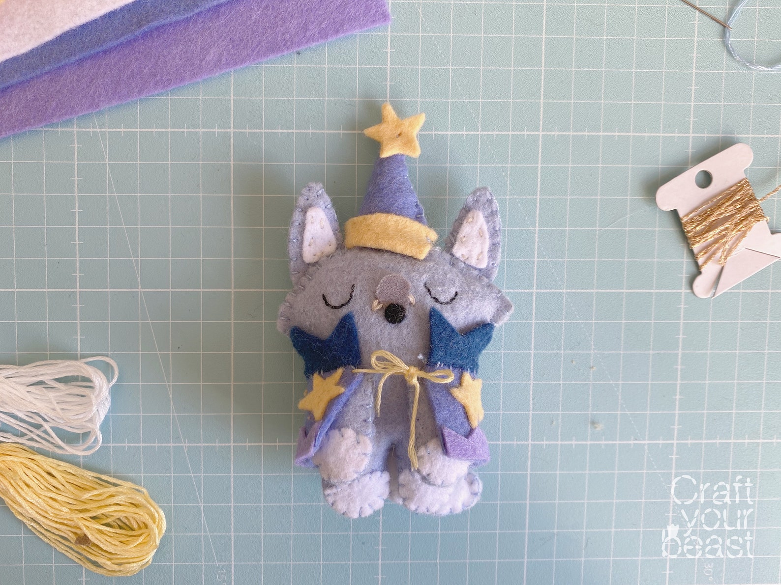 PDF Sewing Pattern and Video Tutorial DIY of a Mini Stuffed Animal Wolf ...