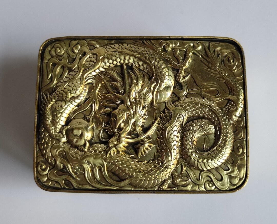Antique Chinese - China - Metal Box With Dragon - Etsy