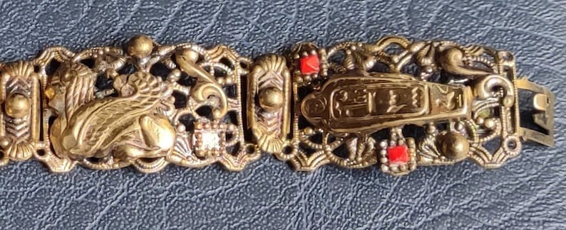 Max Neiger - Antique Art Deco Egyptian Revival Jewel - Bracelet Czech ...