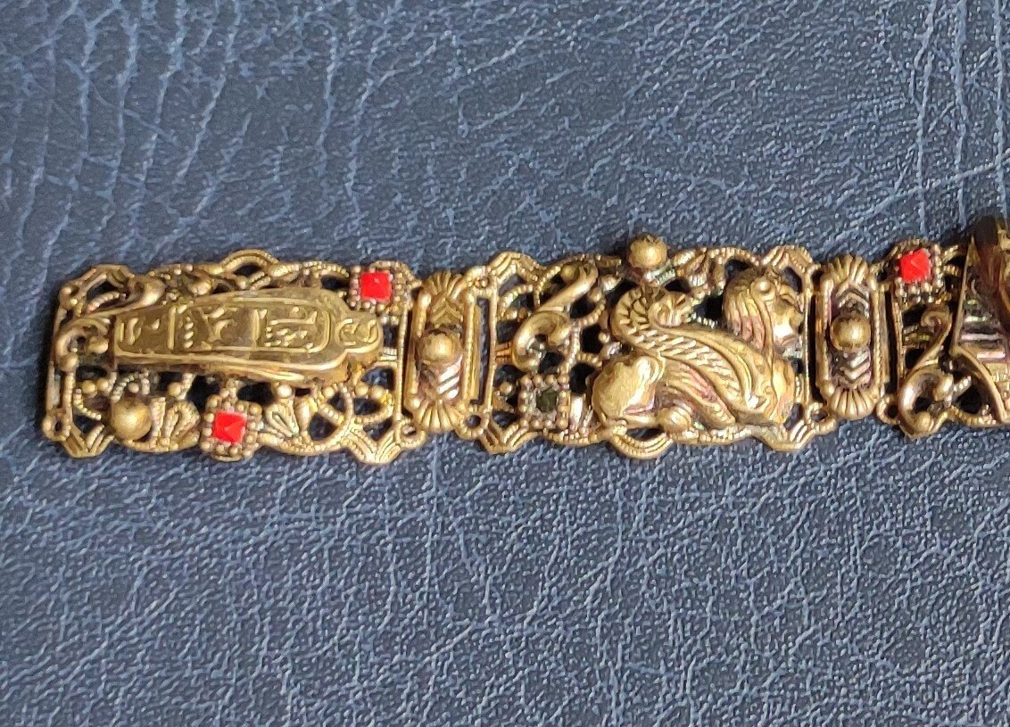 Max Neiger - Antique Art Deco Egyptian Revival Jewel - Bracelet Czech ...