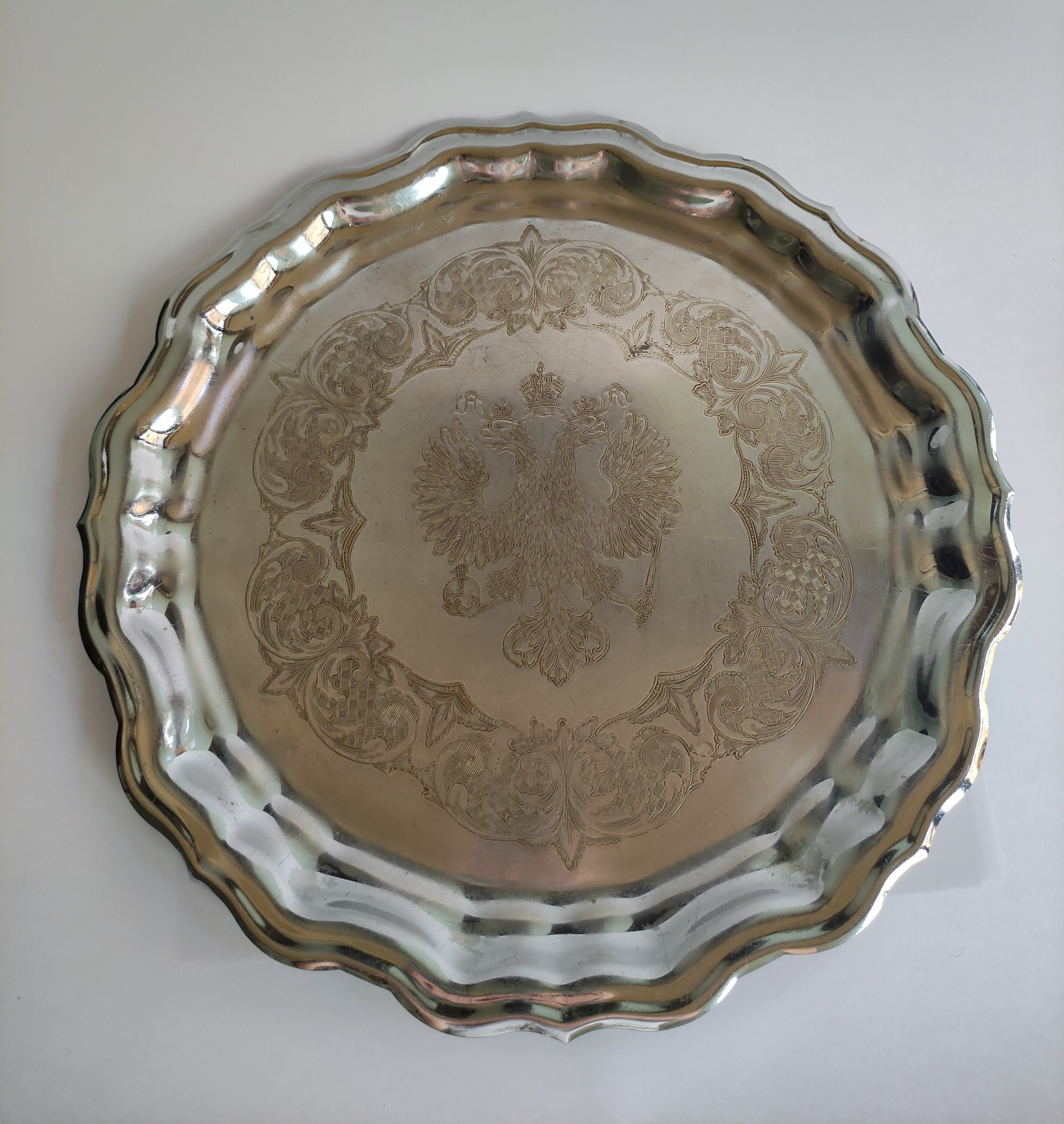 Antique Russian Imperial Set of Two Trays Russian Imperial Coat of Arms ...