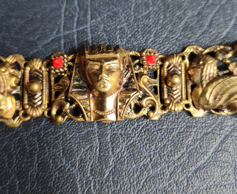 Max Neiger - Antique Art Deco Egyptian Revival Jewel - Bracelet Czech ...