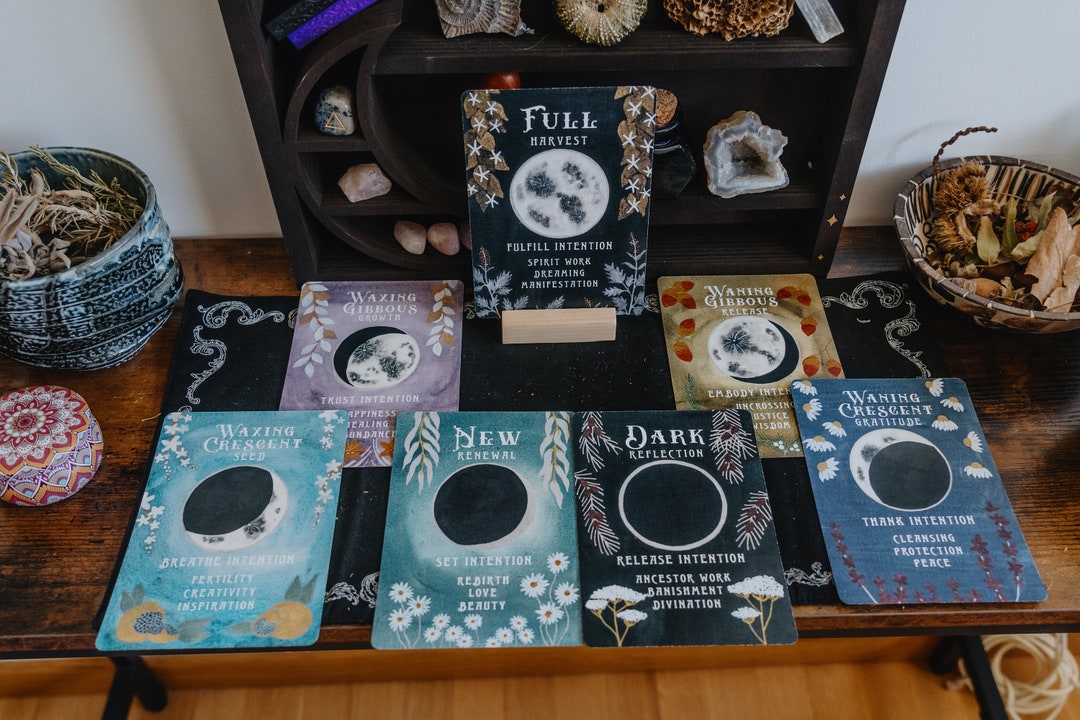 Moon Phase Cards | Moon Cycle Cards | Altar Cards | Oracle Cards ...