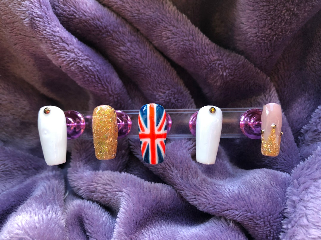 Union Jack Nails - Kings Coronation - Queen Tribute - Press on Nails - Etsy