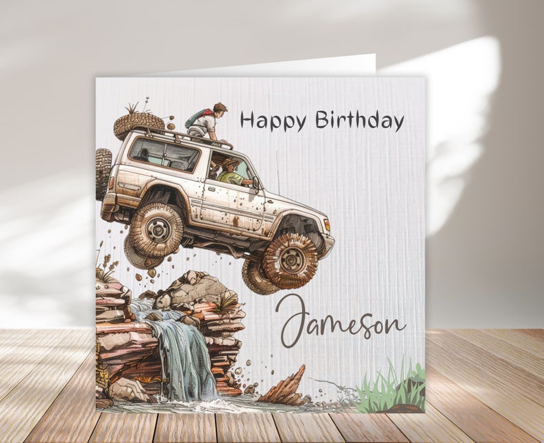 4WD Birthday Card – Off-road Jeep, Landcruiser, Patrol. Personalized ...