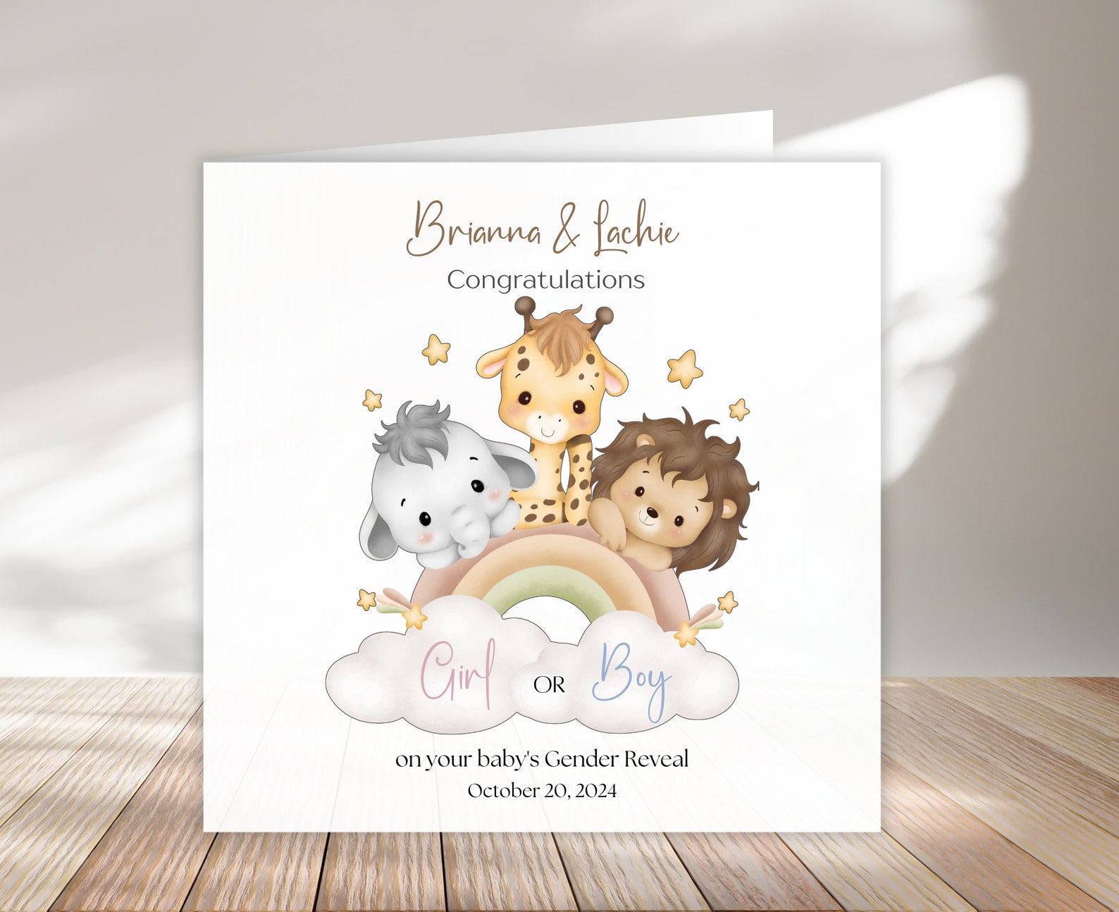 Personalised Gender Reveal Card to Gift to the Expecting Parents to Be ...