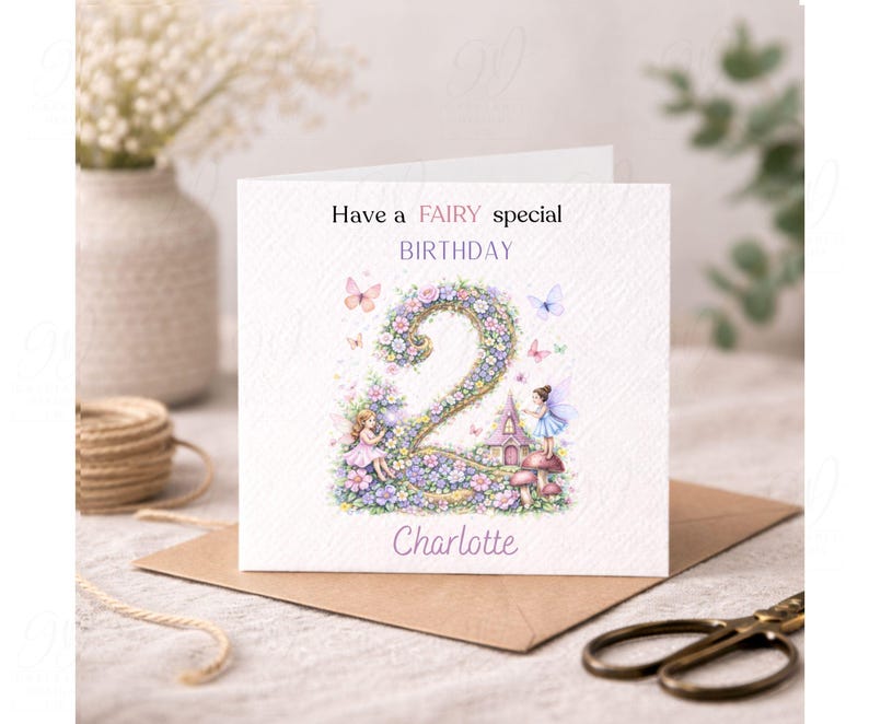 Editable Fairy Birthday Card Template Any Age, Personalised Girls ...