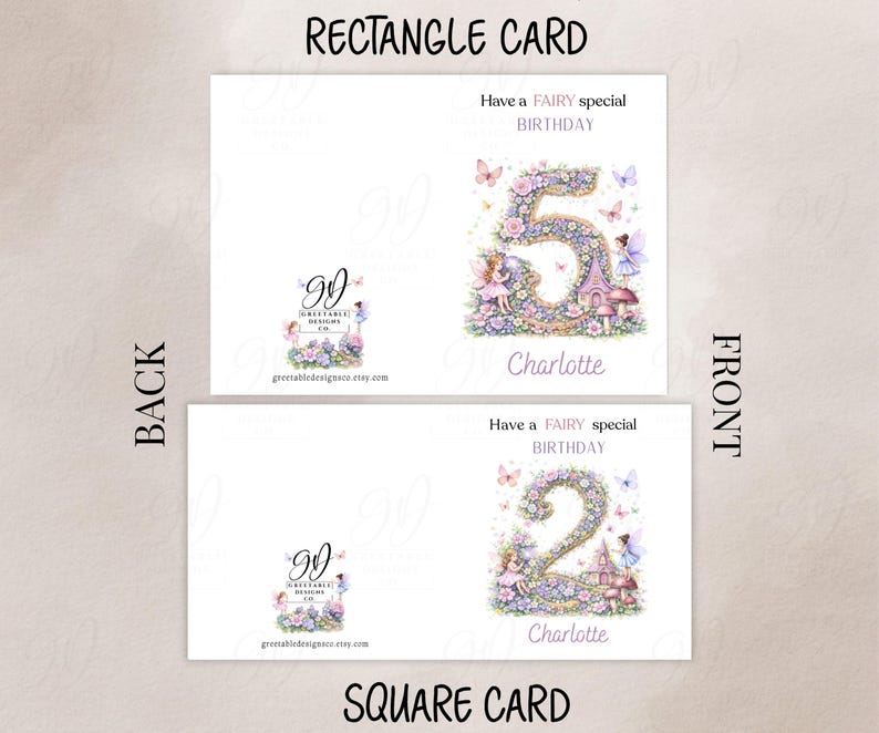 Editable Fairy Birthday Card Template Any Age, Personalised Girls ...