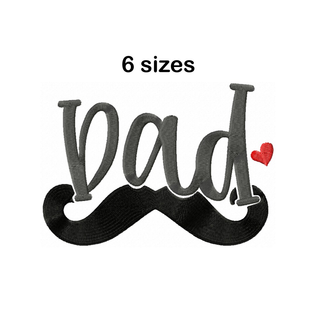 Dad Word Art Machine Embroidery Design, Filled Stitch Saying, 6 Sizes ...