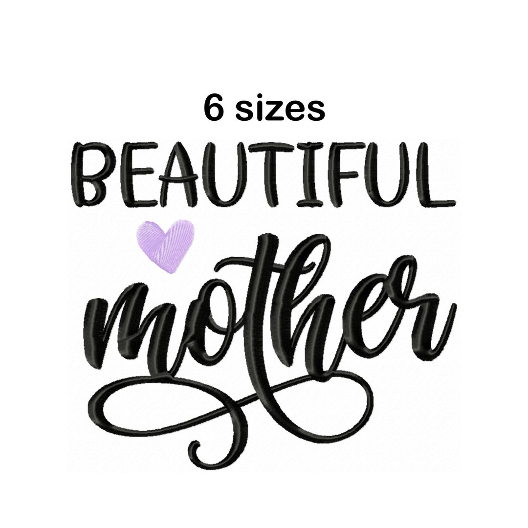 Beautiful Mother Word Art Machine Embroidery Design - Etsy
